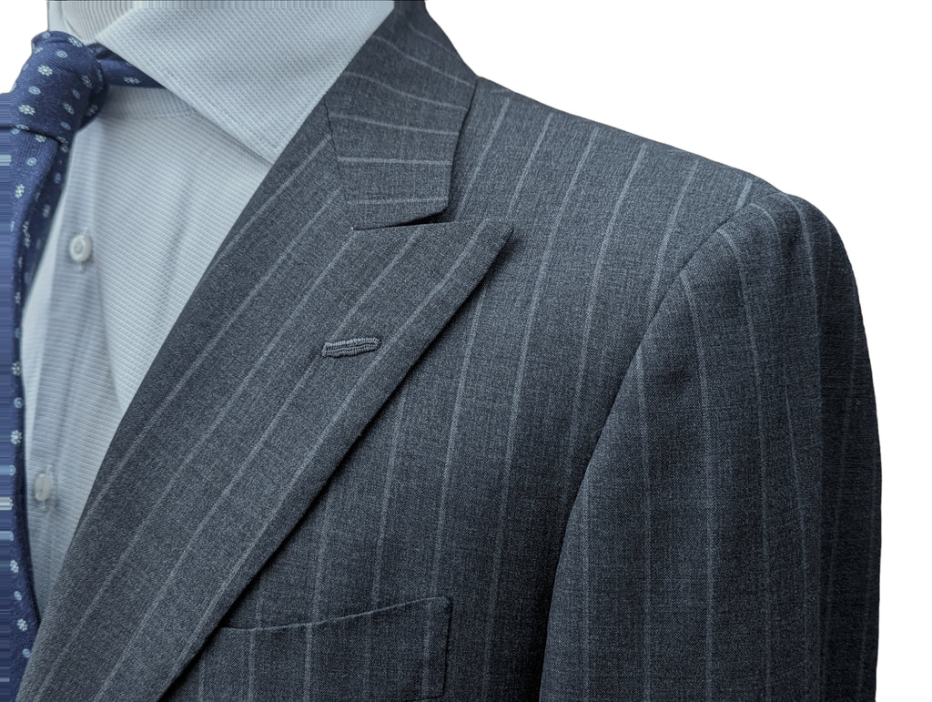Kiton Suit 40R Charcoal Grey Striped 2-button Superfine wool – eHABERDASHER