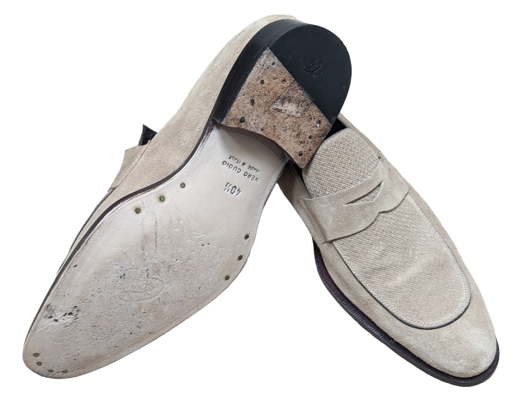 Canali Shoes US 8/8.5 Beige Suede Loafers – eHABERDASHER
