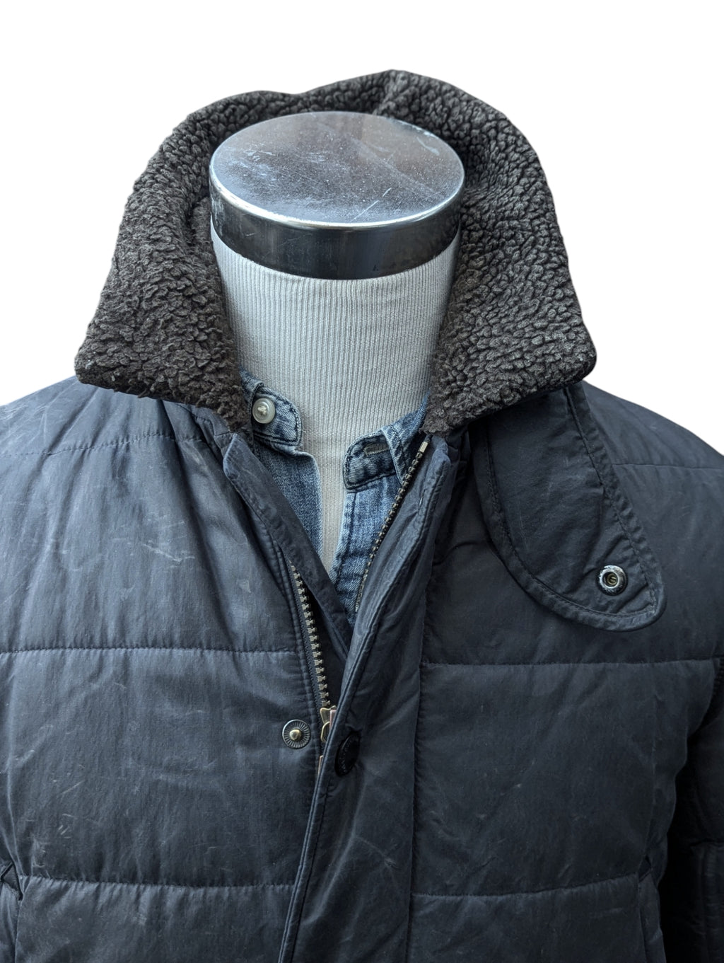 Barbour Field Jacket S/M Dark Steel Grey Hunter Baffle Padded ...