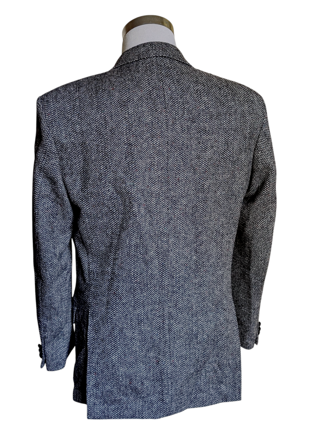 Vintage British Sport Coat 38R Grey Donegal Herringbone 2-button Wool ...