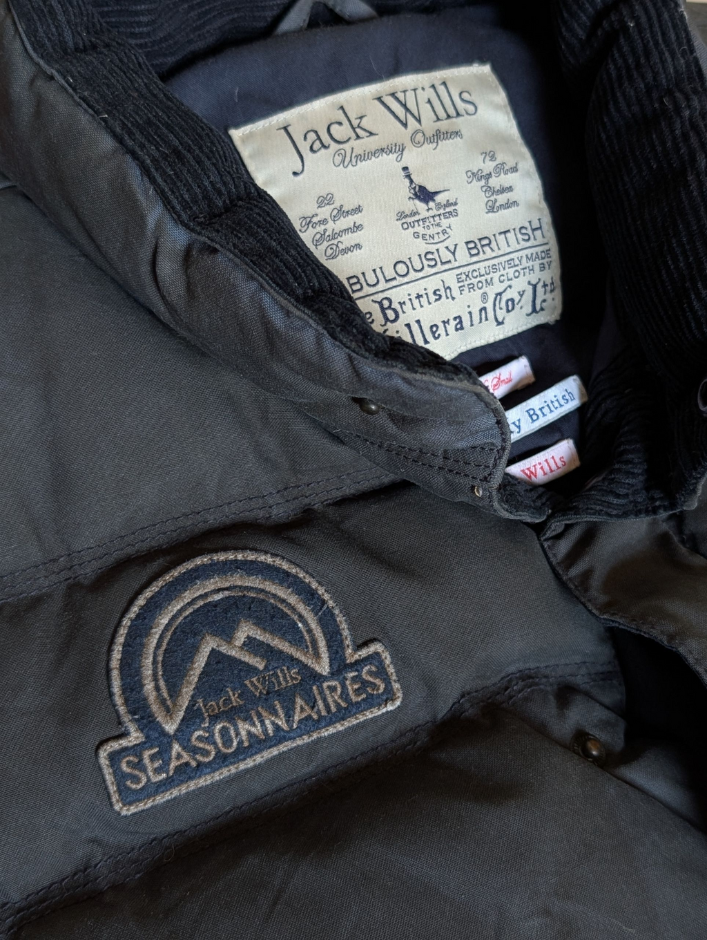 Jack Wills x British Millerain Vest/Gilet XS/S Blue Waxed Cotton ...