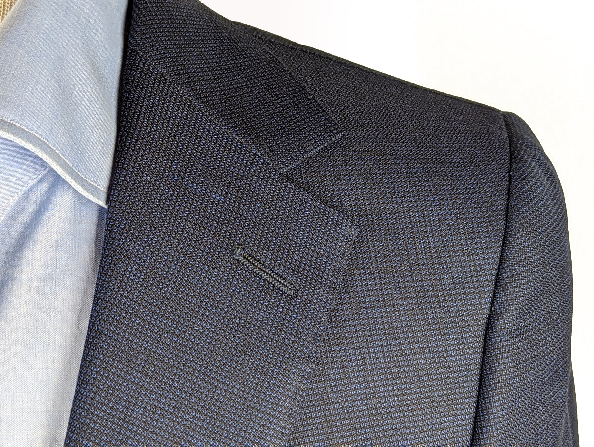 Benjamin Suit Navy Subtle Weave 2-Button DRAGO Wool – eHABERDASHER