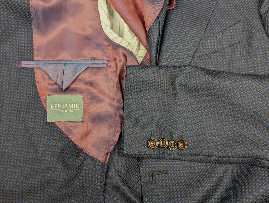 Benjamin Sport Coat Navy/Black Check 2-button Soft Shoulder Reda Wool ...