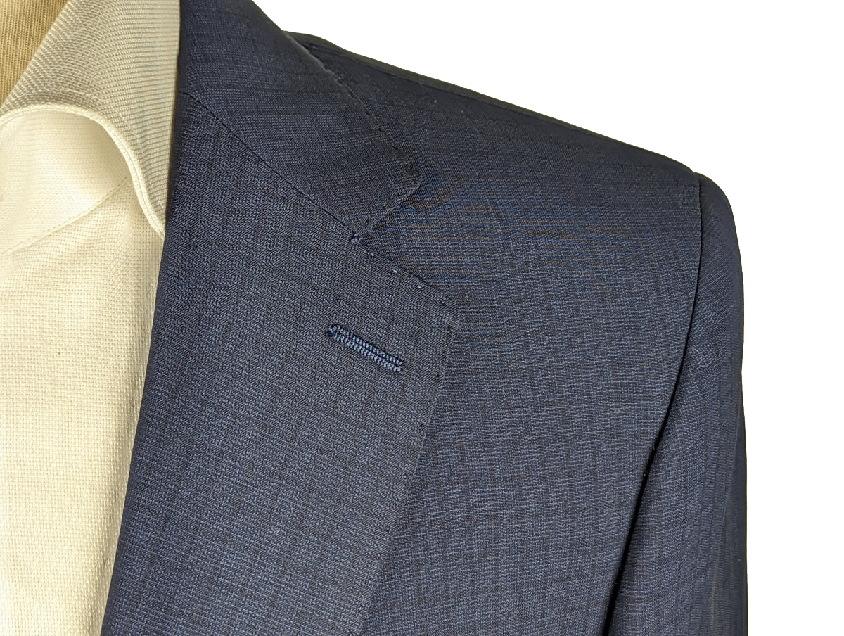 Benjamin Suit Navy Grid Check 2-Button Marzotto Wool – eHABERDASHER