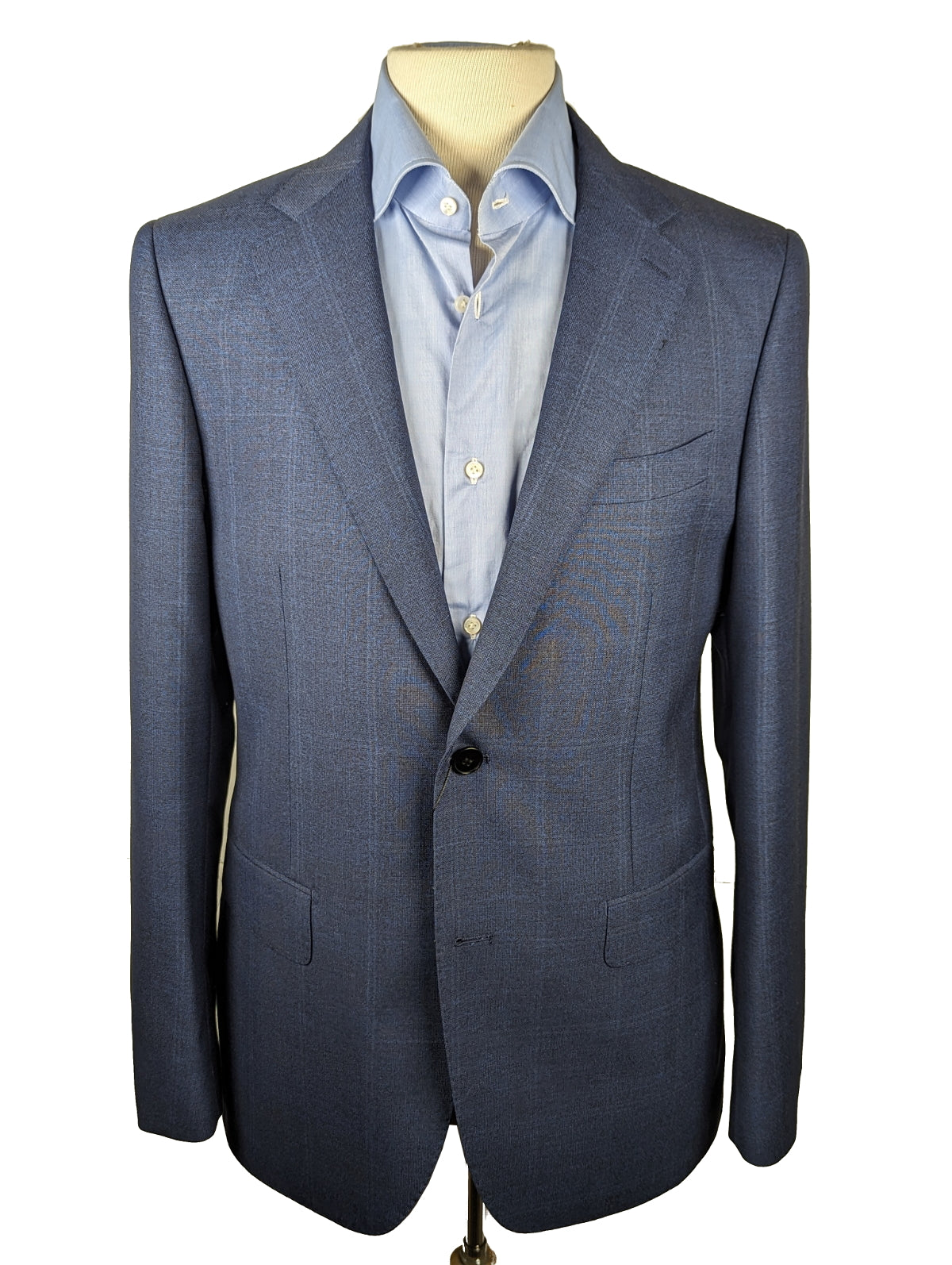 Benjamin Suit Ocean Blue Windowpane 2-Button DRAGO Wool – eHABERDASHER