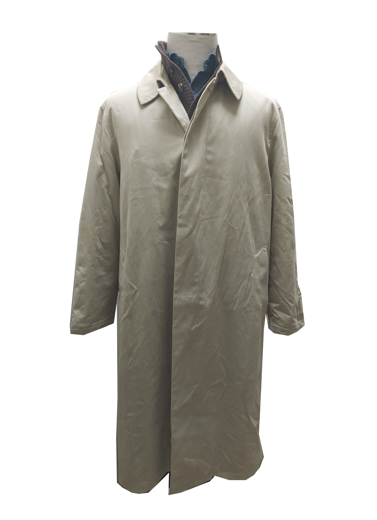Canali Trench Coat 42R Beige Cotton with Wool/Cashmere Lining ...