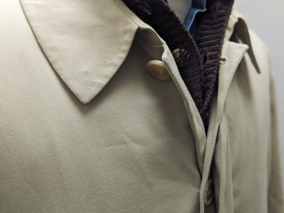 Canali Trench Coat 42R Beige Cotton with Wool/Cashmere Lining ...