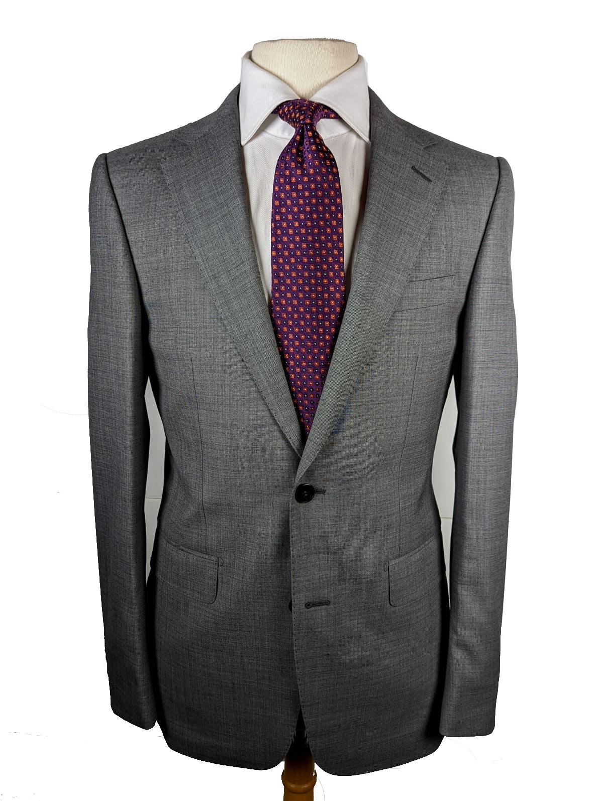 Benjamin Suit Mid Grey 2-Button Wool Sharksin – eHABERDASHER