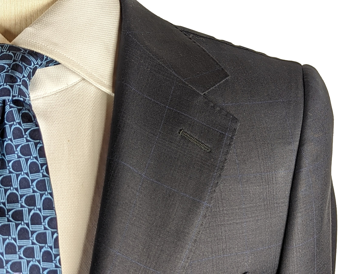 Benjamin Suit Midnight Blue Windowpane 2-Button Wool – eHABERDASHER