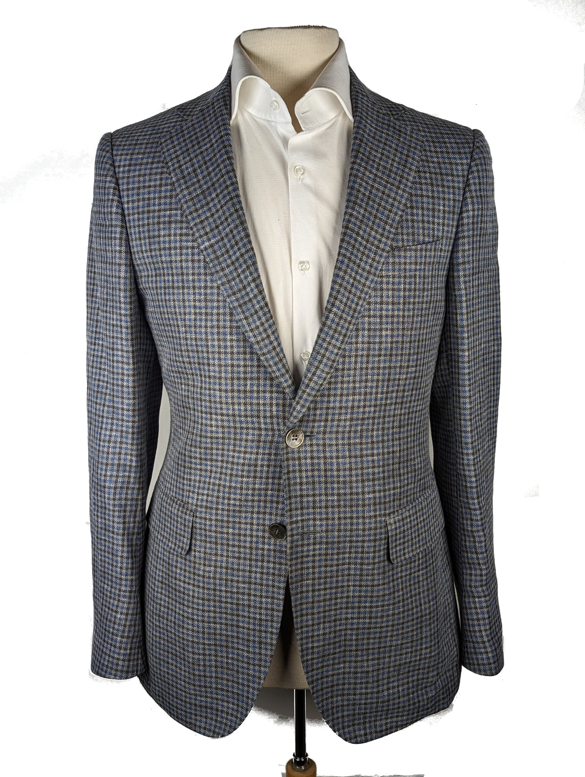 Benjamin Sample Sport Coat 38R Grey/Blue Check, 2-button Slim Fit Zegn ...