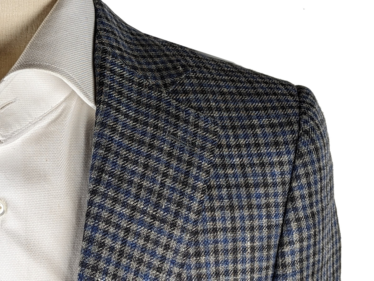 Benjamin Sample Sport Coat 38R Grey/Blue Check, 2-button Slim Fit Zegn ...