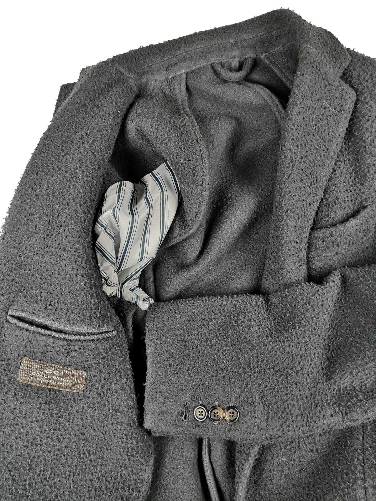 Corneliani CC Collection Coat 40L Gunmetal Grey Casentino wool blend ...