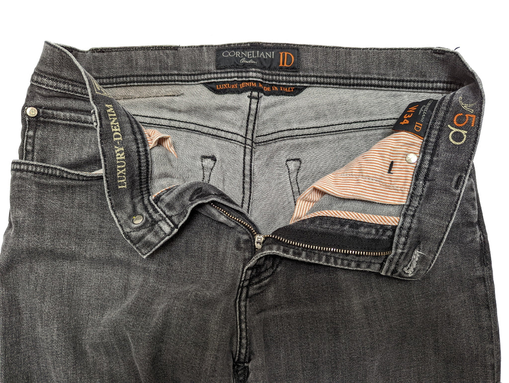 Corneliani Jeans 32/33 Faded Grey 5 pocket cotton/elastane denim ...