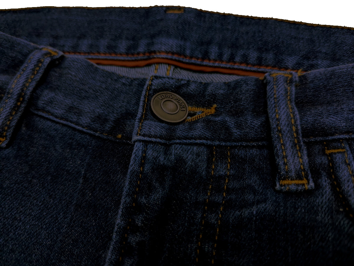 Loro Piana Jeans 32 Slim Dark Indigo Blue 5 Pocket Kurashiki Cotton St ...